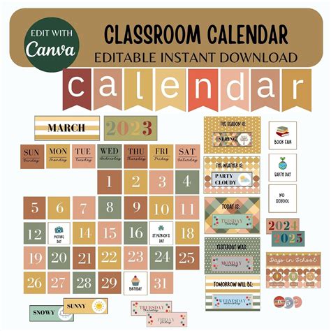 Classroom Calendar Display Weather Station Seasons Alphabet Banner