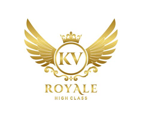 Golden Letter Kv Template Logo Luxury Gold Letter With Crown Monogram