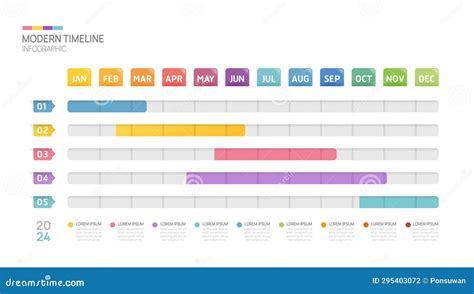 gantt chart timeline infographic template modern milestone element timeline diagram calendar