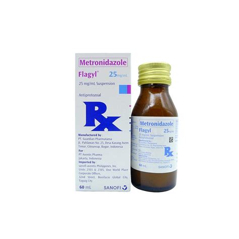 Flagyl Metronidazole Benzoate 25mg Ml Oral Suspension 60ml Price In The Philippines Medsgo