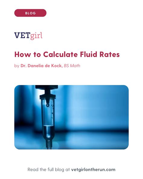 Vetgirl 📖 How To Calculate Fluid Rates With Dr Danelia De Kock 🐾💧