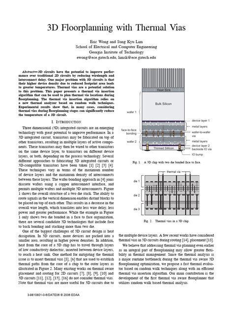 2006 3d Floorplanning With Thermal Vias Pdf Semiconductor Device Fabrication Integrated