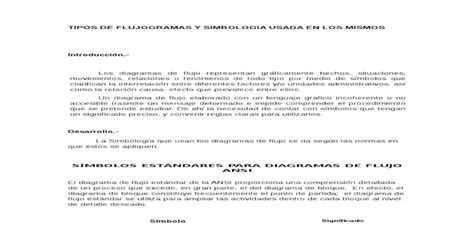 Tipos De Flujogramas Y Simbologia Usada En Los Mismos [pdf Document]