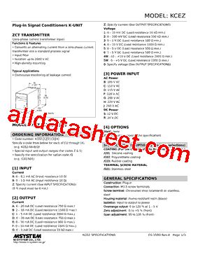 KCEZ AC B Datasheet PDF M System Co Ltd