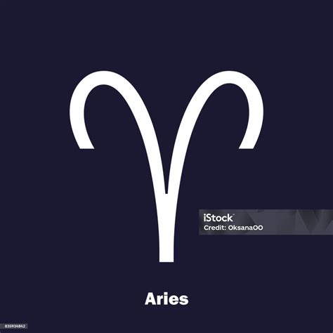 Tanda Zodiak Aries Simbol Astrologi Ikon Vektor Pada Latar Belakang