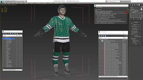曲棍球运动员绿色 3D模型 149 3ds blend c4d fbx ma obj max gltf upk