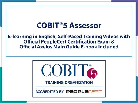 Cobit®5 Assessor E Learning In English Self Paced Training Videos With