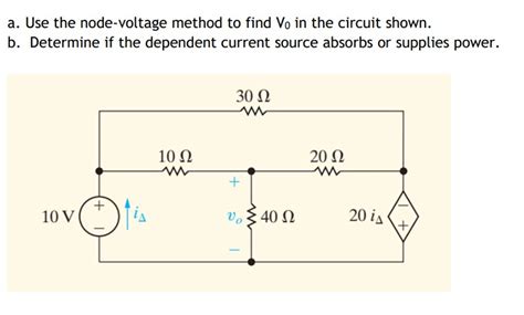Solved A Use The Node Voltage Method To Find V In The Chegg