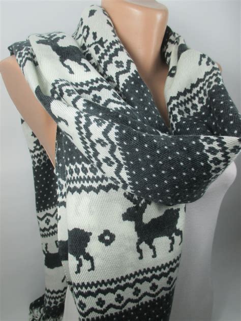 Nordic Scarf Shawl Deer Scarf Snowflake Scarf Unique T For Women