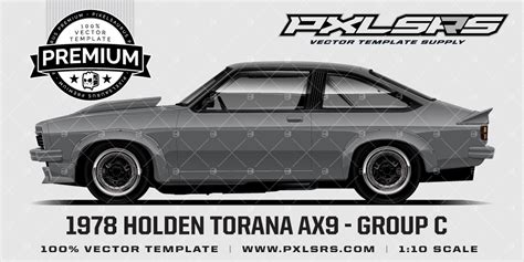 1978 Holden Torana Ax9 Group C Side Premium Vector Template
