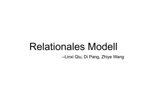 Relationales Modell