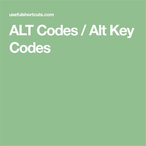 ALT Codes Alt Key Codes Programming Code Computer Programming Hacking Computer Computer
