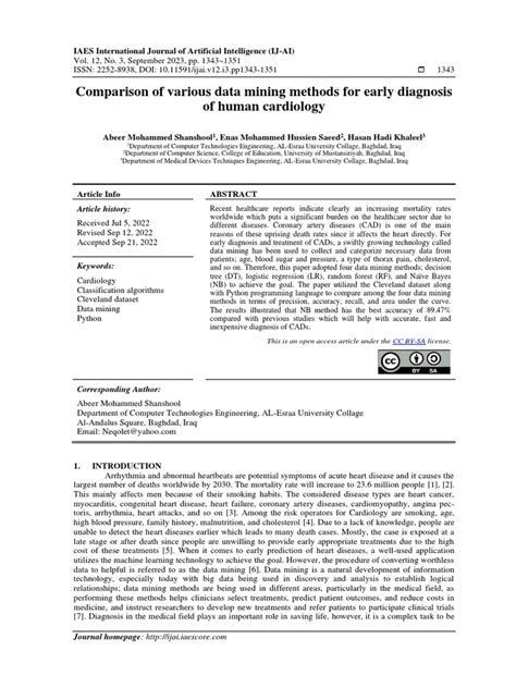 Comparison Of Various Data Mining Methods For Early Diagnosis Of Human