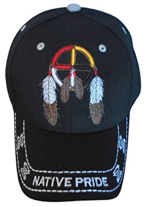 Native Pride Baseball Caps And Hats Medicine Wheel Embroidered Black Color Uni Sex Style Free Usa