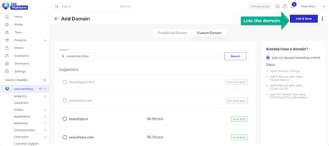 adding a custom domain fynd platform