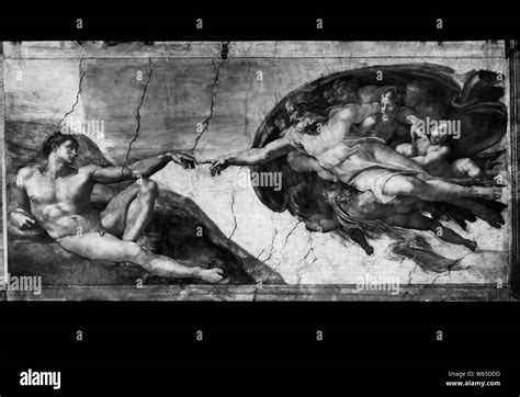 Parte Dell Affresco La Creazione Di Adamo Di Michelangelo Cappella