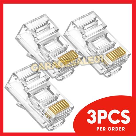 3pcs Cat6 Rj45 Connector 8p8c Modular Ethernet Cable Header Plug Shopee Philippines