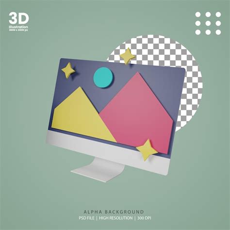 Premium Psd 3d Render Design Screen Illustration