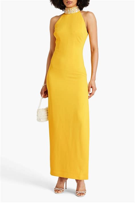 Badgley Mischka Embellished Crepe Gown The Outnet