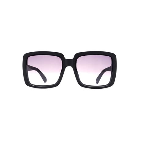 Black Frame Gradient Mirrored Rectangular Sunglasses Oversized Lenses