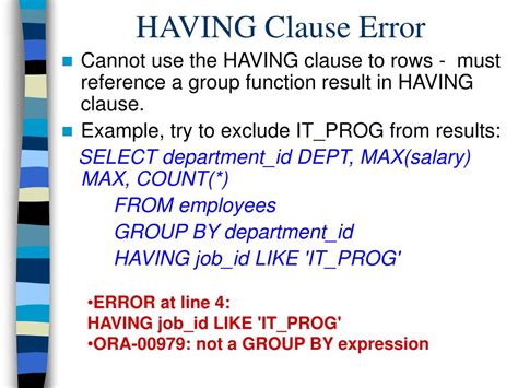 Ppt Group Functions Using Group By Clause Powerpoint Presentation Free Download Id6206366