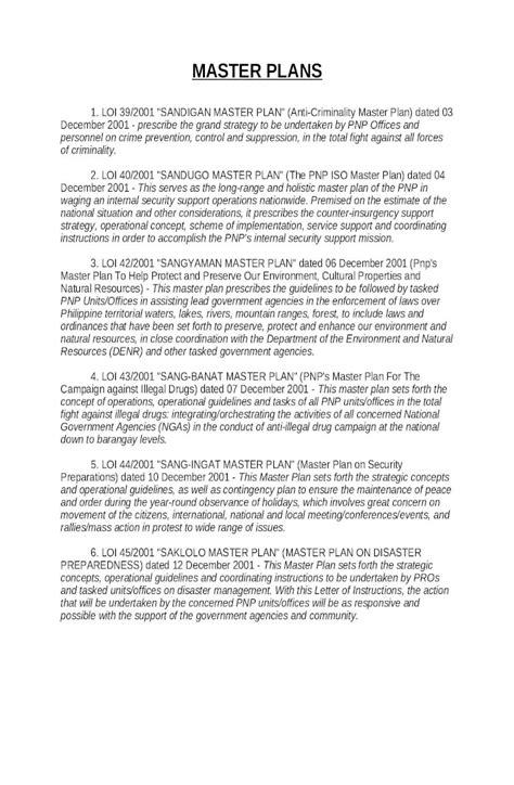 Docx Pnp Master Plans Dokumentips