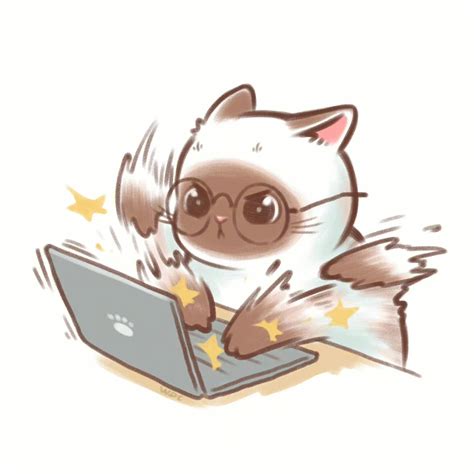 努力工作的猫咪头像六只