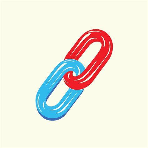 Interlinked Abstract Shapes Red And Blue Chain Design 54467115 Vector
