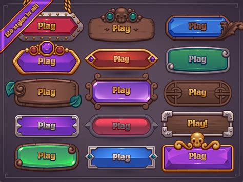 Fantasy Game Button Maker Game Ui Game Ui Design Button Game