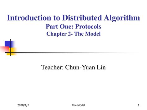 Ppt Introduction To Distributed Algorithms The Model Of Transition