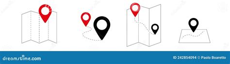 Map And Location Symbols Set Stock Illustration Illustration Of