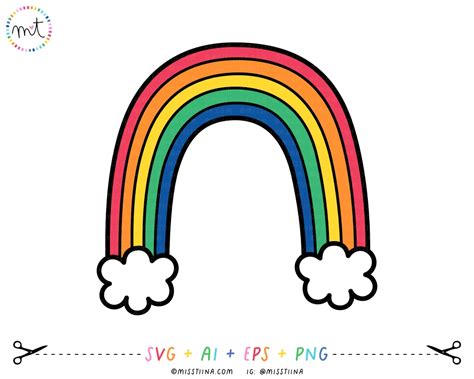 Miss Tiina Svg Cutting Files Tall Rainbow Svg