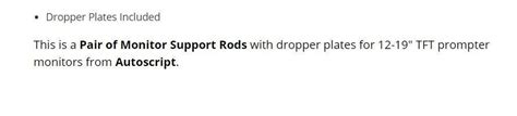 Autoscript Tft Rds 12 19 Tft Prompter Monitör Destek Çubuğu
