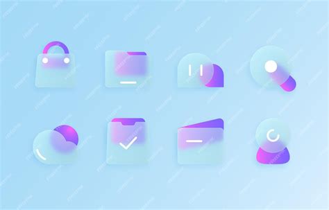Premium Vector Modern Glassmorphism Phone Icon Collection
