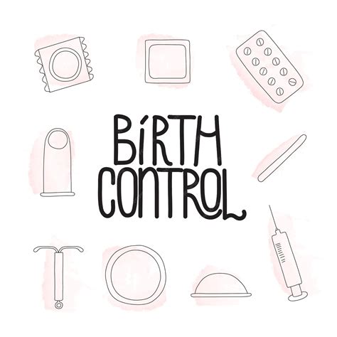 Premium Vector Birth Control Set Vector Illustration Contraception