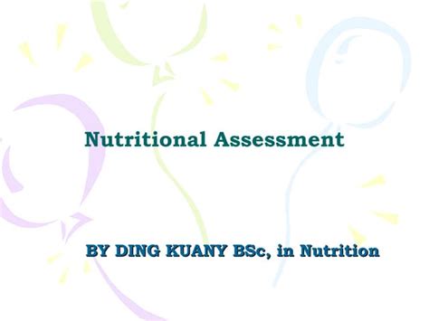Nutritional Assessment Chapter Three On The Show Ppt