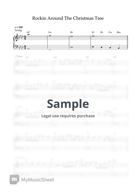 Brenda Lee Rockin Around The Christmas Tree Easy Piano Sheet