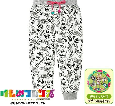 Jp けものフレンズ 総柄クロップドパンツ【5l】タグ＆缶バッジ付き けもフレ しまむら スウェットパンツ ファッション