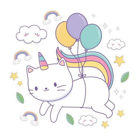 Premium Vector Unicorn Cat Cartoon