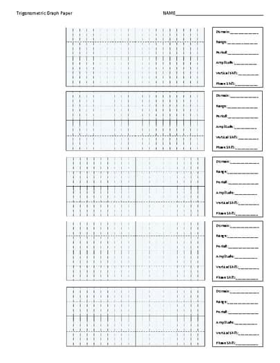 Trigonometric Graph Paper With Info Boxes No Axis Labels By Momath4u