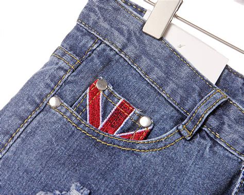 High Waist Denim Shorts Womens Flag Print Denim Jeans Shorts On Luulla