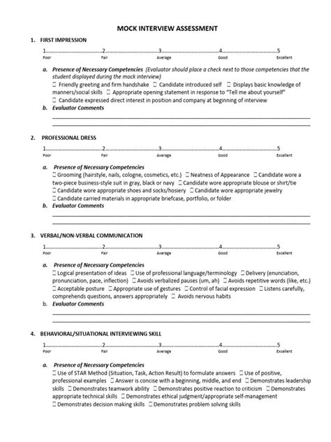 Mock Interview Assessment Pdf