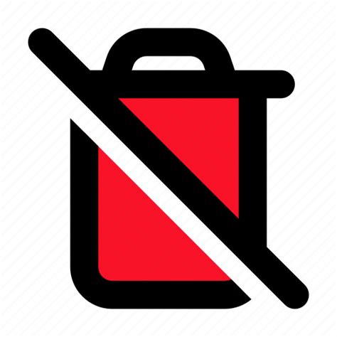 Disable Slash Trash Can Garbage Bin Icon Download On Iconfinder