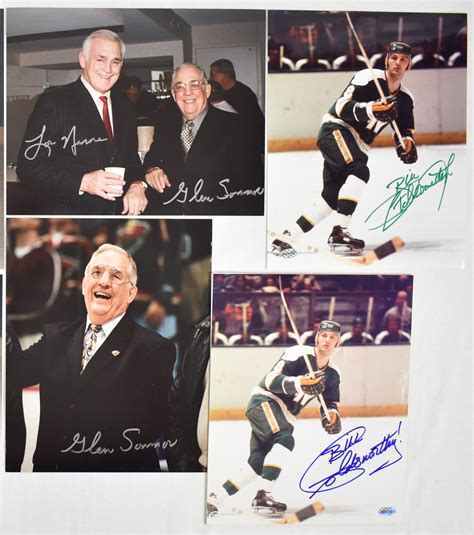 Lot Detail Lou Nanne Glen Sonmor And Bill Goldsworthy Lot Of 7 Autographed Photos