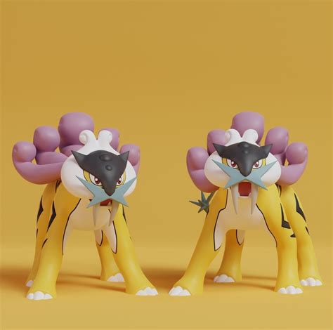 Pokemon Entei Raikou And Suicune With Poses D Model D Printable CGTrader
