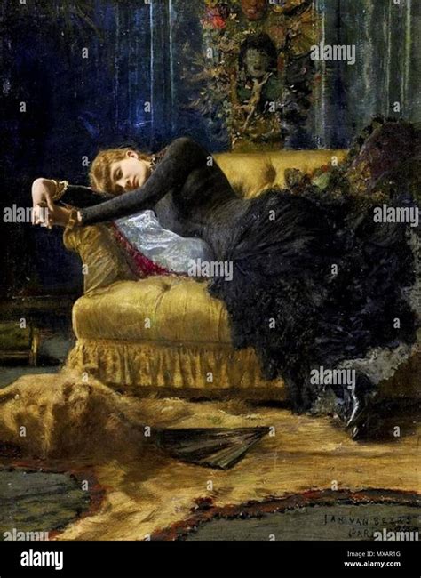 English Portrait Of A Young Woman 1883 310 Jan Van Beers Portrait Of A Young Woman 1883