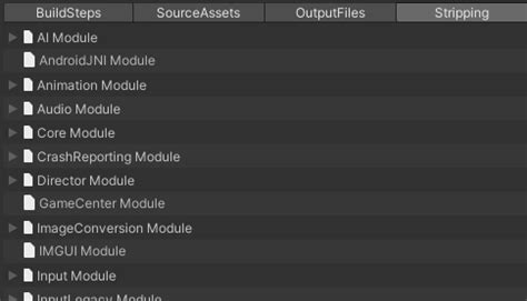 Build Report Inspector Size Of Unity Engine Modules Unity Engine