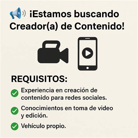 Casas 📢 ¡estamos Buscando Creadora De Contenido 🎥📱 ¿te Apasiona La