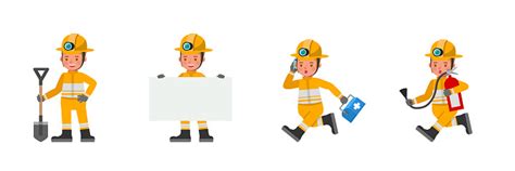 소방관 소녀 아이 캐릭터 벡터 디자인 감정과 다양한 행동의 프리젠 테이션 개념에 대한 스톡 벡터 아트 및 기타 이미지 개념 구조 등장인물 Istock