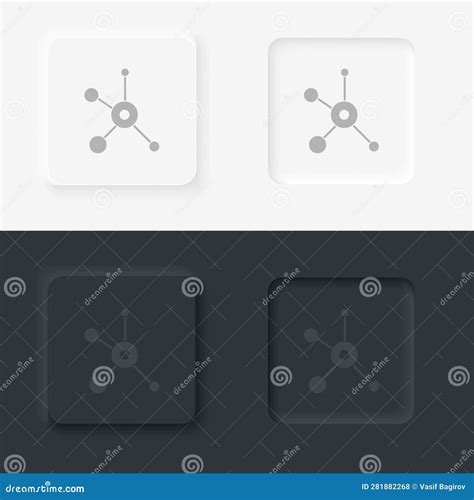 Web Biology Neomorphism Style Vector Icon With Button Stock Vector
